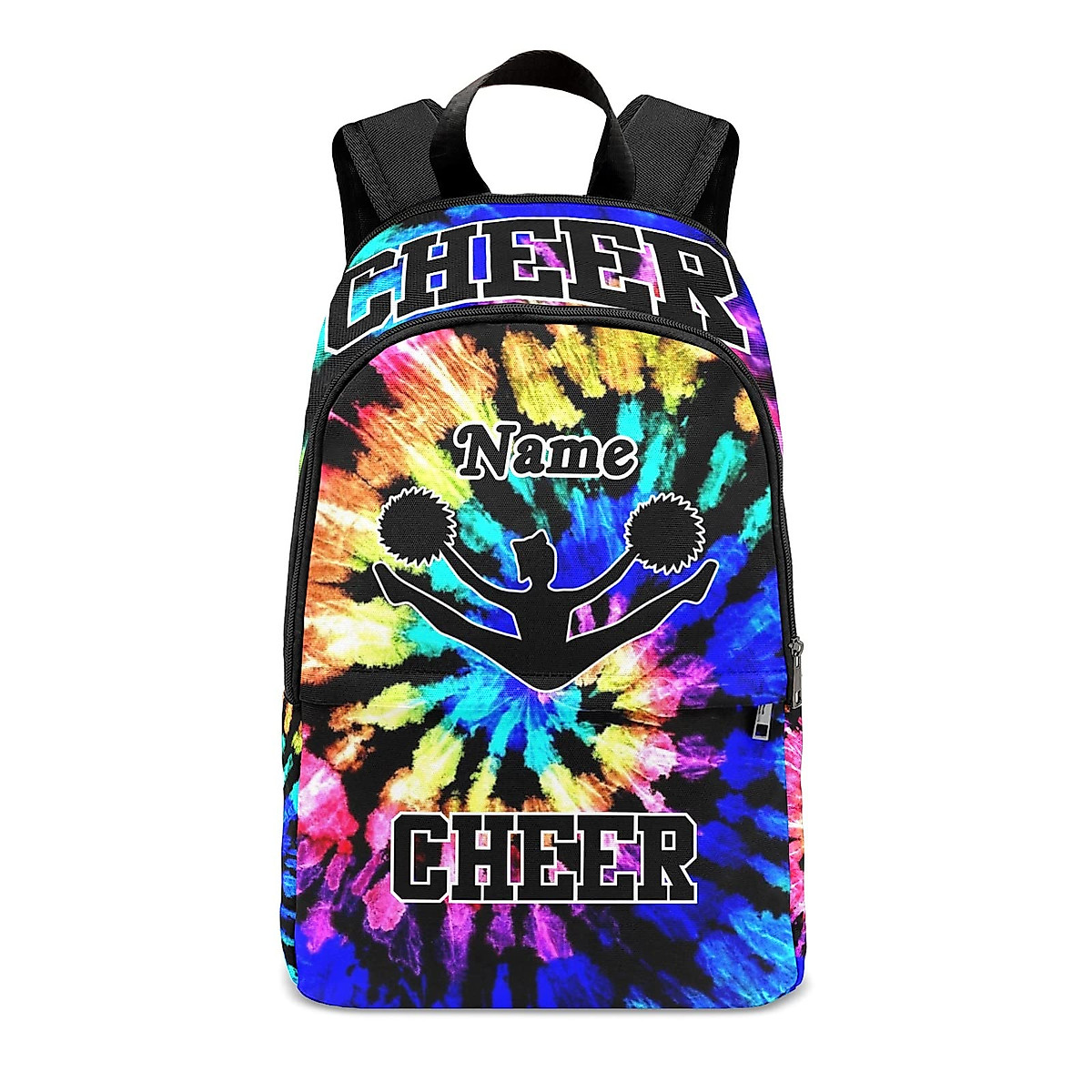 SunFancyCustom Tie Dye Cheer Cheerleader Backpack Bookbags Laptop Bag Casual Travel Daypack for Camping Shopping