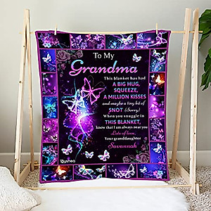 Toyshea to My Grandma Blanket Grandma Gift Blankets Soft Fleece Sherpa Throws Personalized Grandmother Gifts for Mothers Day from Grandchildren Grandson Granddaughter Gift for Birthday Christmas