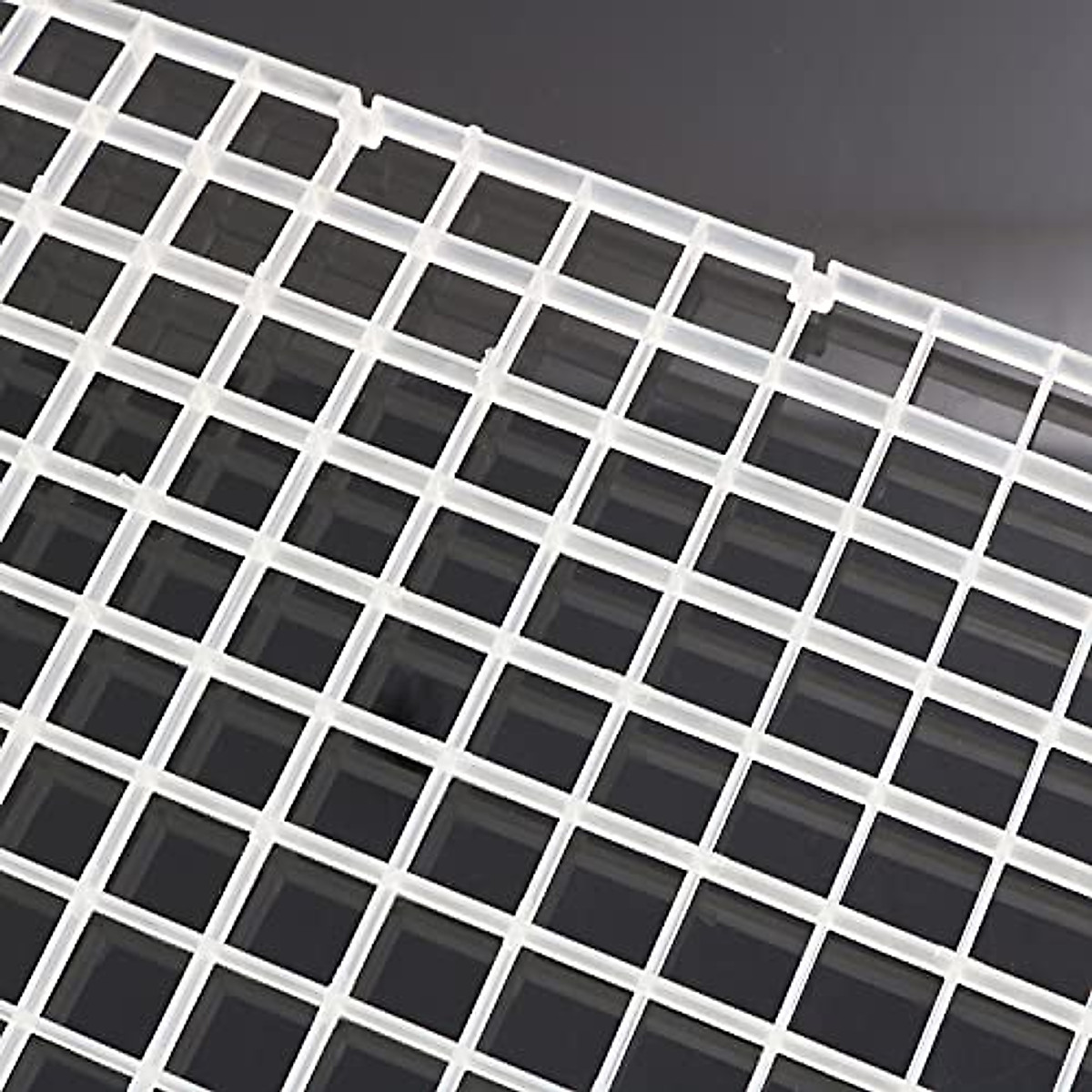 RLECS 2pcs 30cm x 15cm Plastic Grid Divider Tray Egg Crate Louvre Aquarium Fish Tank Bottom Isolation, White