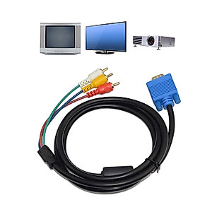 5FT / 1.5M VGA to 3 RCA Cable VGA Male Cable 15 pin Digital to Analog PC TV Video Cable AV Adapter HDTV Laptop PC DVD Display Cable Converter