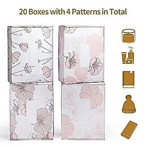 EYMPEU 12x9x4 Floral Gift Wrapping Boxes 20 Pack, Gifts Shipping Boxes Bulk for Women, Flower Corrugated Cardboard Gift Mailer for Present, Wife, Girlfriend, Mom Birthday, Wedding, Party Favor,
