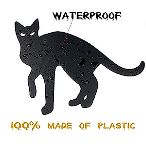 Anditoy 6 Pack Halloween Black Cat Yard Signs with Stakes Scary Silhouette Halloween Decorations for Outdoor Yard Lawn Garden Halloween Decor