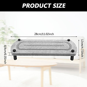 Bathroom Counter Tray, Sink Caddy Stone, 2 Pcs Stone Tray Instant Dry Sink Tray, Bathroom Sink Caddy Strong Water Absorption Sink Caddy, Kitchen Sink Accessories for Bathroom Kitchen(Gray+White)