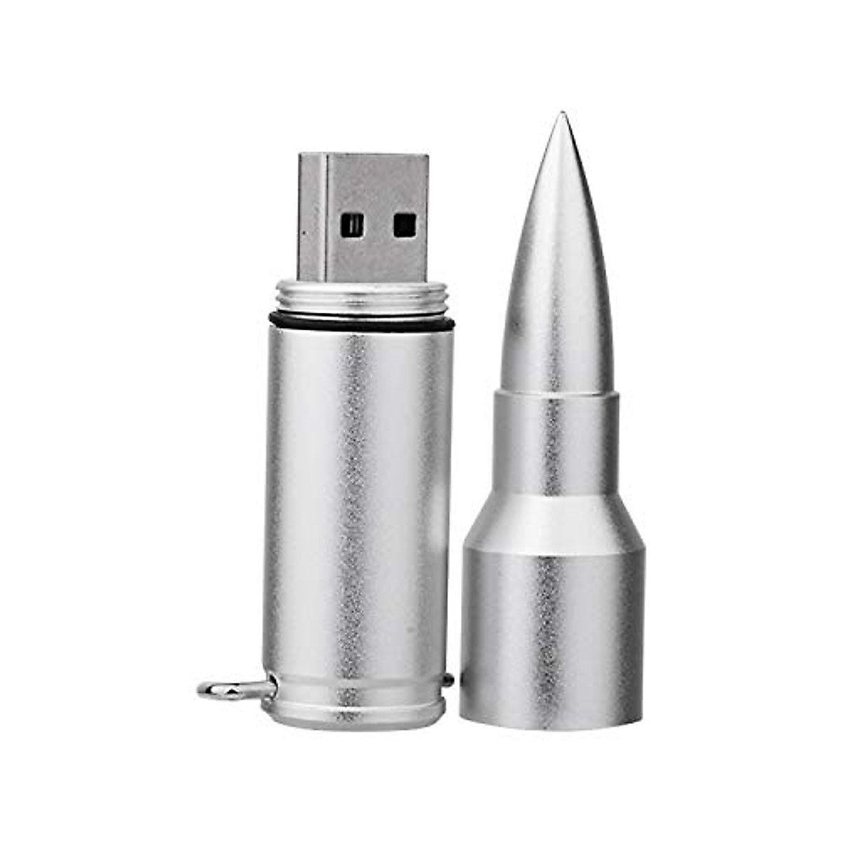 RAOYI 64G USB Flash Drive USB 2.0 Metal Memory Stick Pen Drive Thumb Drive Zip Drive with Key Chain (Silver)