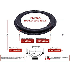 Rockford Fosgate 12 Inch Foam Speaker Repair Kit FSK-12 Rockford (Pair)