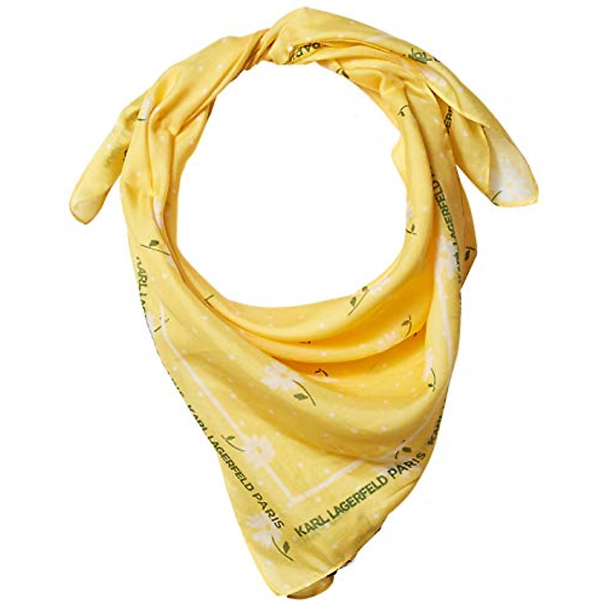 Karl Lagerfeld Paris Women's Printed Square Scarf, Deep Sunflower, One Size