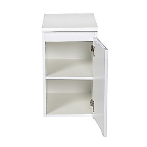 Modern Wall-Mounted Bathroom Vanity with Washbasin | Niagara White High Gloss Collection with Side Vanity Cabinet | Non-Toxic Fire-Resistant MDF-44 (32+12)-Omega Collection 24"