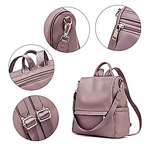 CLUCI Women Backpack Purse Fashion Leather Large Designer Travel Bag Ladies Shoulder Bags Brownish purple