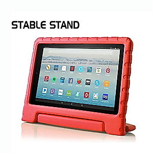 LTROP Fire HD 10 Case 2019 (Previous Model) Shock Proof Fire HD 10 Tablet Case for Kids (7th Generation and 9th Generation, 2017 and 2019) NOT for 2021 Released 11th Generation - Red