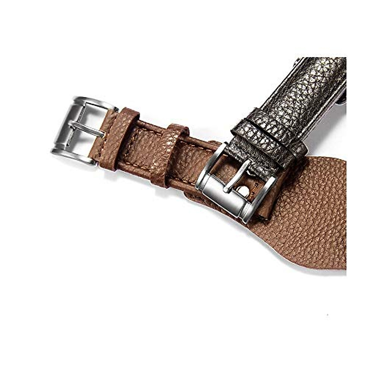 Dioway for Fossil CH2891 Leather Watch Bands 22mm Replacement with Stainless Steel Buckle - Brown 22mm Fossil CH2891 Leather Watch Strap