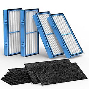 Colorfullife Replacement Filters for Holmes AER1 HEPA Type Total Air Filter Replacement Filters for HAPF30AT and HAP242-NUC, 4 HEPA + 8 Carbon Booster Filters