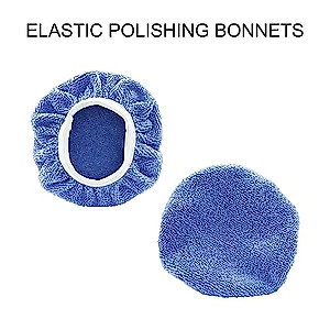 Moicstiy 40 Pcs Polishing Bonnet Pads Buffer Pads Cover (5-6 Inch) Car Polisher Bonnet Microfiber Bonnet Waxing Bonnet Including 24 Microfiber 8 Plush 8 Non Woven for Car Polisher