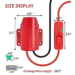 Upgraded M12 Battery Adapter for Milwaukee 12V Battery Adapter All-in-one Design of The Fuse and Switch Power Wheel Adapter for Milwaukee M12 Converter Kit 14 Gauge with Fuses & Wire Terminals