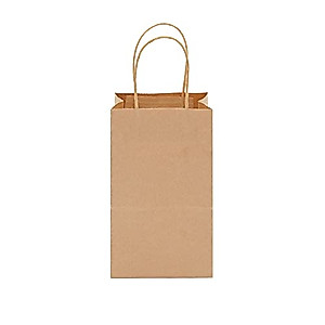 Juvale 12 Pack Small Gift Bags with Handles, 5.3 x 3 x 8.5 Inch Bulk Kraft Paper Material Brown Bags for Party Favors, Goodies