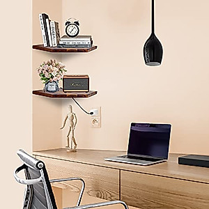 Demigo Corner Shelf Wall Mount, Set of 2 Solid Acacia Wood Floating Corner Shelf, Smooth - Durable - Attractive Corner Shelves for Bedroom Living Room Bathroom Kitchen