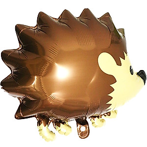 Cartoon Hedgehog Balloon Wildlife Safari Forest Woodland Party Supplies For Birthday Baby Bridal Shower Wedding Holiday Carnival, 6 Pack Cute Walking Hedgehog Foil Balloon Jungle Zoo Animal Balloon
