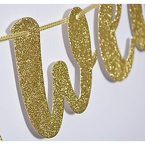 Taco Bout a Wedding Gold Glitter Banner Sign Garland for Mexican Fiesta Themed Bridal Shower Bachelorette Party Wedding Decorations Engagement Supplies Cursive Bunting Photo Booth Props