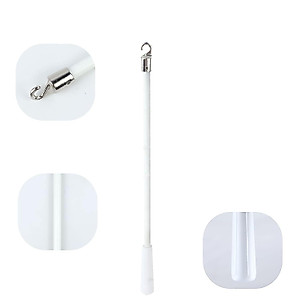 2 Pack Blind Wand with Metal Hook, 12 Inch White Fiberglass Window Blind Tilt Wand, Vertical Blind Wand Control Replacement, Blind Rod Replacement, Blind Opener Stick