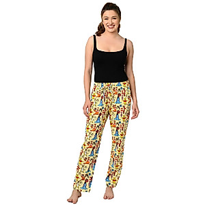 Disney Womens Lounge Pants Pajama Bottoms AOP Plus Size (Pooh & Friends, 5X)