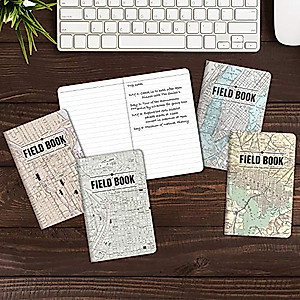 Field Notebook - Antique Map Patterns - Lined Memo Book (3.5"x5.5") - ELAN-FN-003L