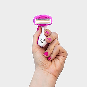 Aveline Women's Razor with 6-Blade Lubricated Cartridge - Multi-Grip Handle for Sensitive Skin with Lubricating Stip Pink