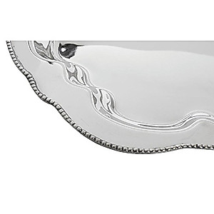 HUBERT® Serving Tray Stainless Steel Round with Beaded Edge - 27" L x 17 1/2" W x 1 1/2" H