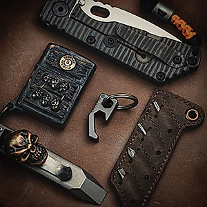 KeyUnity KA13 Titanium Bottle Opener Keychain, 2 in 1 EDC Keychian Tool Beer Opener & Screw Driver, Suitable for All Glass Bottle Caps