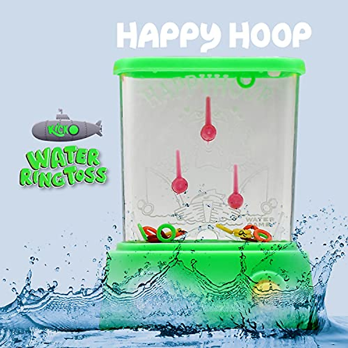 Kicko Water Game - Variety Pack - Red, Orange, Green - 3 Pack - Assorted Handheld Water Games for Kids of All Ages Kids, Teens, Adults - Party Favor, Hours of Fun, Just Add Water