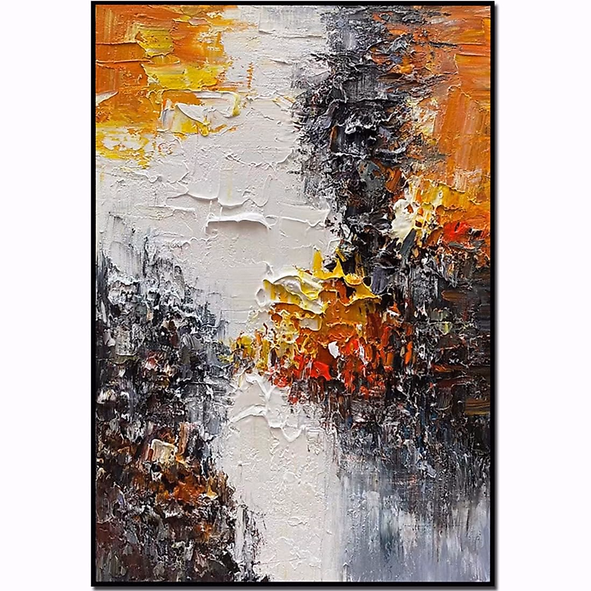 Canvas Painting 3D Abstract Painting Hand Painted Thick Oil Painting Modern Abstract Wall Art Decoration Home for Living Room,31inx47in,No Frame