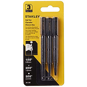 STANLEY Nail Setter, Steel, 3-Piece (58-230)