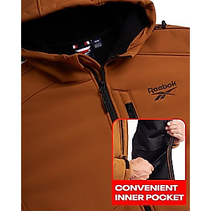 Reebok Men's Jacket - Weather Resistant Fleece Lined Softshell Jacket Coat - Lightweight Casual Coat for Men (M-XXL), Size Medium, Timber