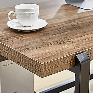 FOLUBAN Computer Desk, Home Office Desk with 2 Storage Shelves on Left or Right, Modern Writing Desk, Simple Wooden Study Table, Oak 55 inch.