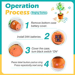 Baby Toys Dancing Talking Cactus for Boys Girls,Dancing Singing Talking Recording Mimic Repeating What You Say Cactus Toy with 120 English Songs Electronic Light Up Plush Cactus Give for Kids Gifts