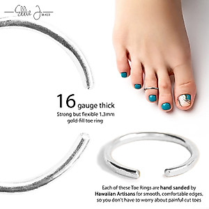 925 Sterling Silver Toe Ring | Open Back Band Ring for Toe | Sterling Silver Hawaiian Adjustable Toering | One Size Fits Most Toes