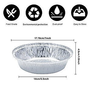 Air Fryer Aluminum Foil Liners, Disposable Air Fryer Liners: 50Pcs Non-Stick Air Fryer Liner - 7Inch Oil-Proof、Food Grade Cookware Round Baking Liner for Air Fryer, Frying Pan & More