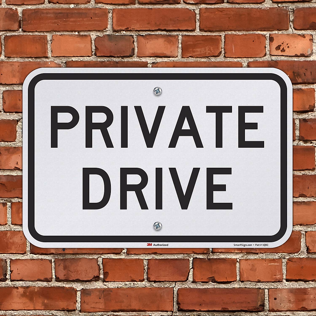 SmartSign - K-4471-EG-12x18 -K-4471-EG Private Drive Sign By | 12" x 18" 3M Engineer Grade Reflective Aluminum Black on White