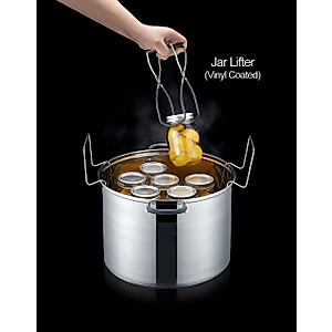 CONCORD 20 Quart Stainless Steel Canning Pot Set. Includes Canning Rack, Tongs, Jar Lifter, Funnel, Wrench, Lid Lifter, Mixer/Measurer (Induction Compatible)