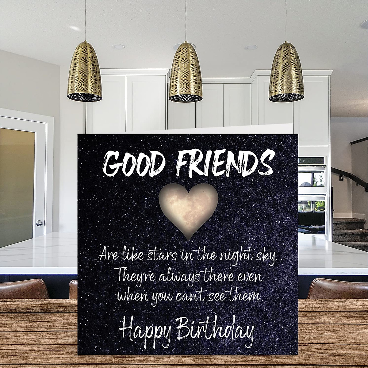 Special Birthday Cards for Friend - Friends Like Stars - Happy Birthday Card for Friend from Bestie, Friend Birthday Gifts, 5.7 x 5.7 Inch Friendship Greeting Cards Gift for Bestfriend