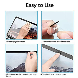 EYSOFT Webcam Cover, Webcam Cover Slide Compatible for Laptop, Desktop, PC, MacBook Pro, iMac, Mac Mini, iPad Pro, Smartphone,Protect Your Privacy and Security,Strong Adhesive (Black)