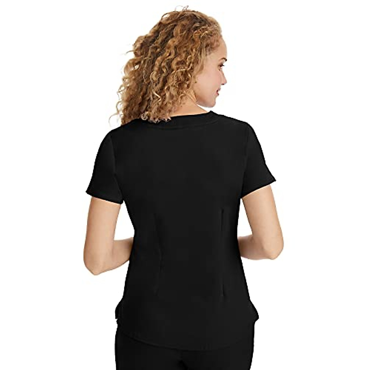 Purple Label by Healing Hands Scrubs Women's Jane V-neck 2 Pocket Top, XX-Large - Black