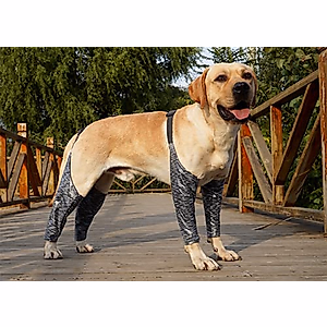 Dog Pants to Prevent Licking for Small Medium Large Breeds, Adjustable Dog Leggings, Leggings for Pets Grey 2X-Large