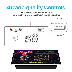 Legends Gamer Mini, Table Top Arcade Game Machine, Home Arcade, Classic Retro Video Games, 100 Licensed Arcade & Console Games, Includes Action Fighting Puzzle Sports & More, WiFi Connectivity