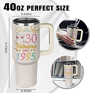 30th Birthday Gifts for Women, 1995 Birthday Insulated Tumbler 40oz, 1995 Birthday Gifts for Women, 30 and Fabulous Birthday Gifts for Women Turning 30 Year Old Gifts For Women Her Friend Sister Wife