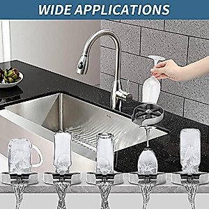 ZMOPO Glass Rinser for Kitchen Sink, Stainless Steel Faucet Glass Washer, All-Round 9 Holes Fast Water Jet, Full Copper-Nickel Plated Anti-rust for Bar, Home, Restaurant Kitchen Sink Accessories