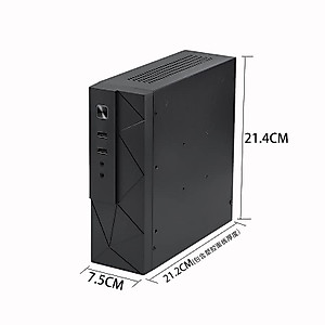 Goodisory MX01 SECC Fanless Mini ITX HTPC Chassis with 3.5" Hard Drive Bay and Vertical Stand Foot (Black)