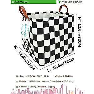 LANGYASHAN Square Storage Baskets Waterproof Canvas Children Laundry Nursery Hamper for Shelves Gift Baskets Toy Organizer Room Decor (Square Racing flag)