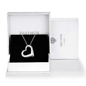 PRAYMOS Heart Urn Necklace for Ashes for Women 925 Sterling Silver Cremation Jewelry Necklace Urn Keepsake Memories Jewelry