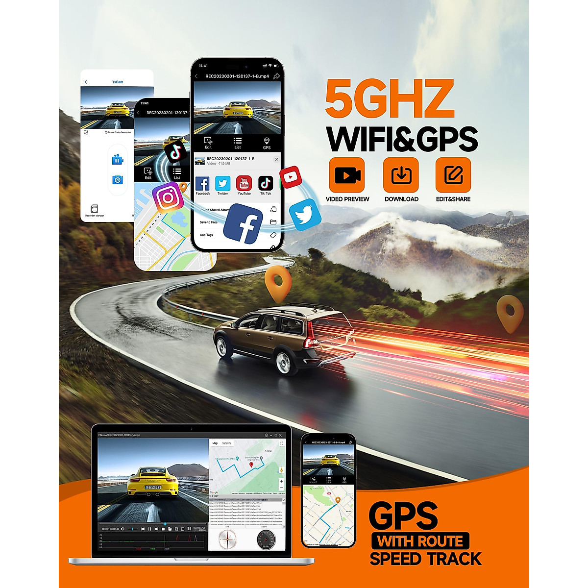 Neideso 360° Dash Cam Car Camera with Hardwire Kit with 24 Hour Radar Detection Parking Monitoring