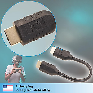 valonic Short HDMI Cable - 0.6 ft, 4k, high Speed, Ultra HD, ethernet - Compatible with Nintendo, PS5, TV, PS4, Xbox, Black, Small, Thin