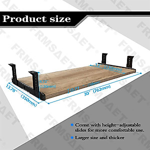 FRMSAET Furniture Accessories Office Product Desk Suits Hardware 20/24/30 inches Keyboard Drawer Tray Wood Holder Under Desk Adjustable Height Platform. (30 inches, Burlywood)